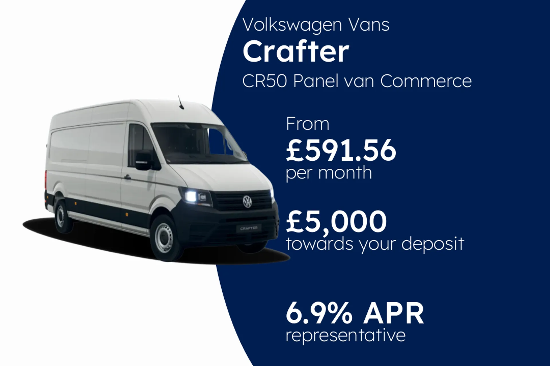 Volkswagen Vans Crafter CR50 Panel van Commerce LWB 163 PS 2.0 TDI 6sp ...