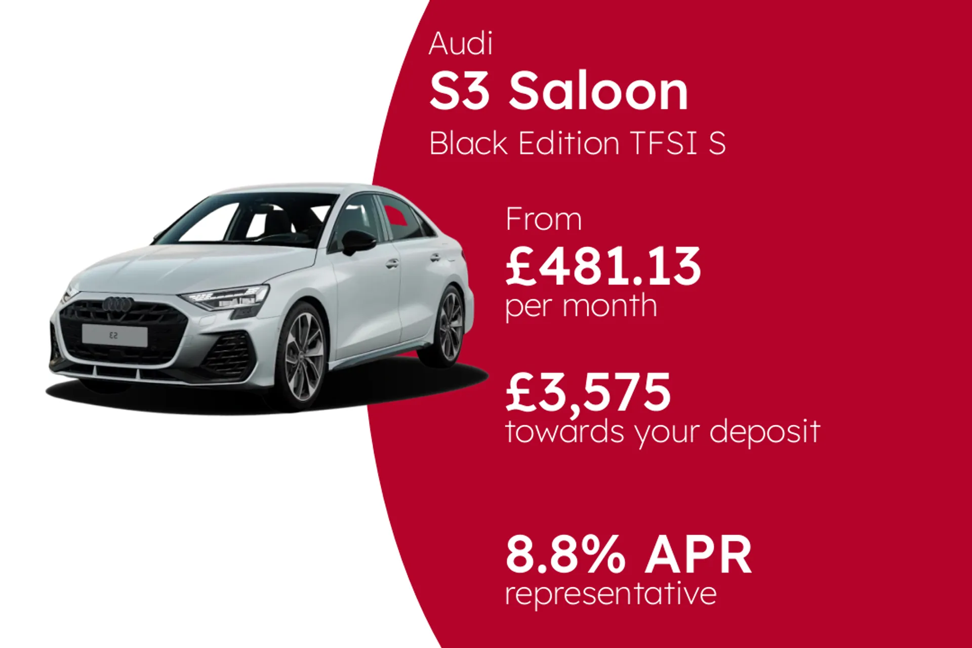 Audi S3 Saloon Black Edition TFSI S tronic Offers from Swansway Audi