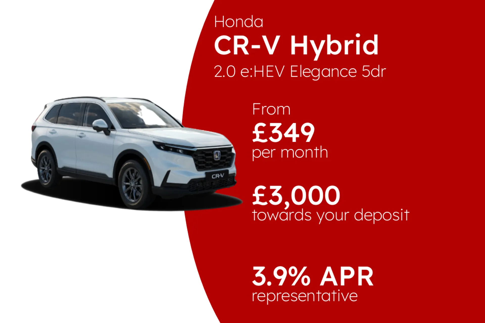 Honda CR-V Hybrid 2.0 e:HEV Elegance 5dr eCVT for £349 per month