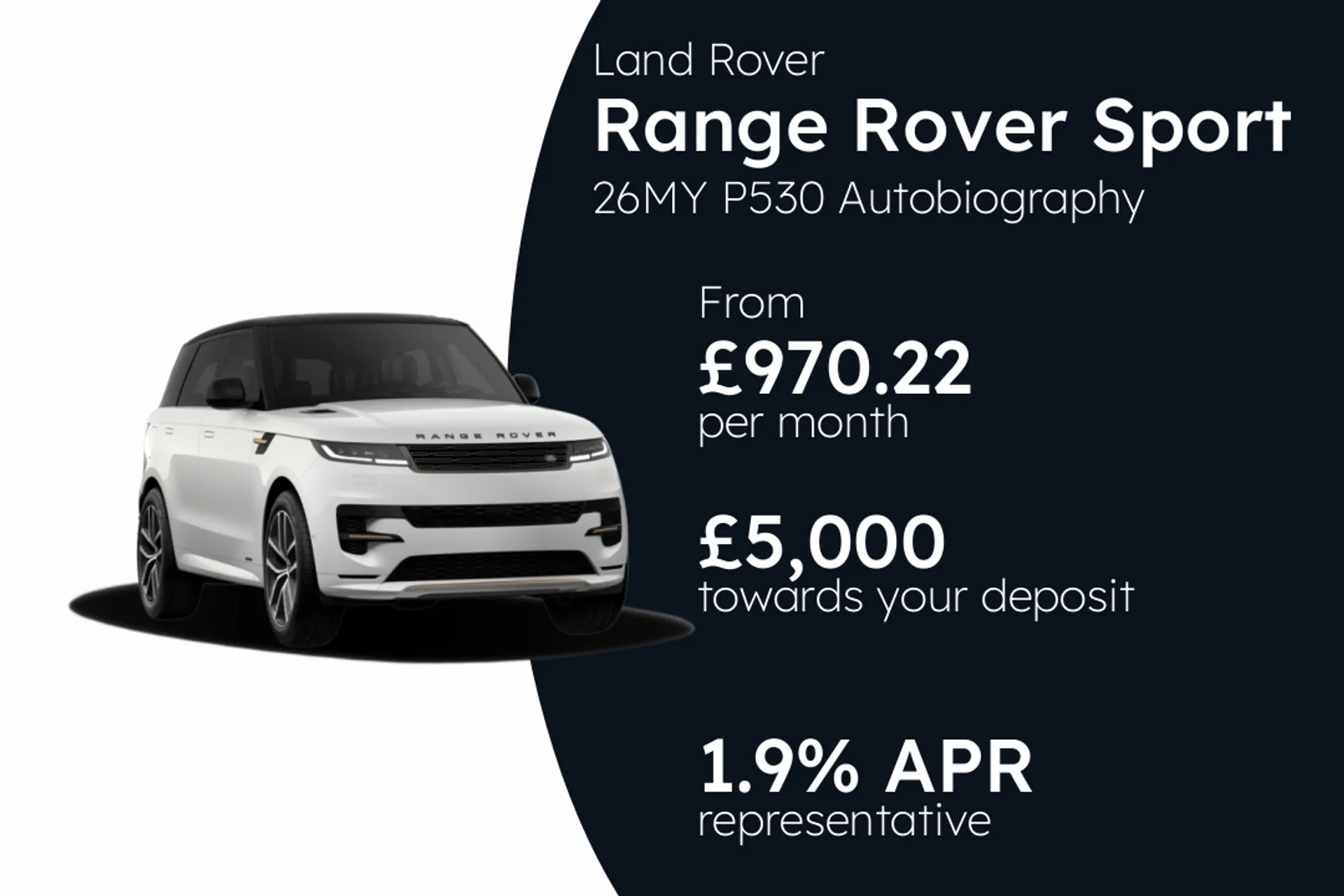 Land Rover Range Rover Sport 26MY P530 Autobiography for £970.22 per ...